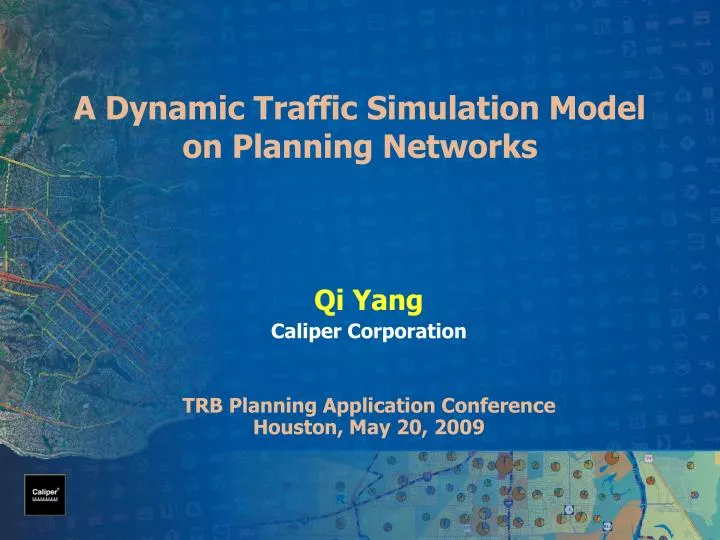 PPT - A Dynamic Traffic Simulation Model on Planning Networks ...