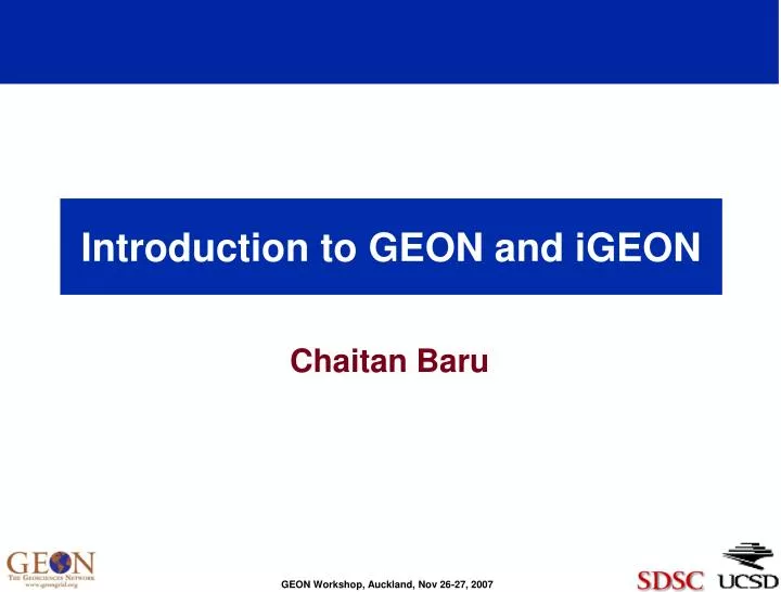 PPT - Introduction to GEON and iGEON PowerPoint Presentation, free ...