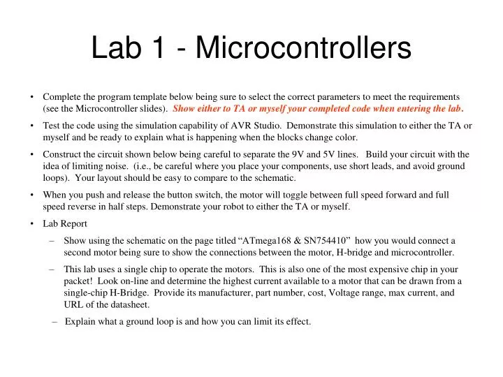 PPT - Lab 1 - Microcontrollers PowerPoint Presentation, free download ...