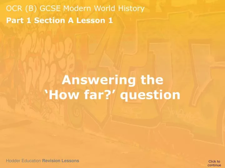 PPT - Answering the ‘How far?’ question PowerPoint Presentation, free ...