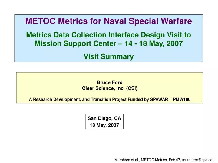 PPT - METOC Metrics for Naval Special Warfare PowerPoint Presentation ...