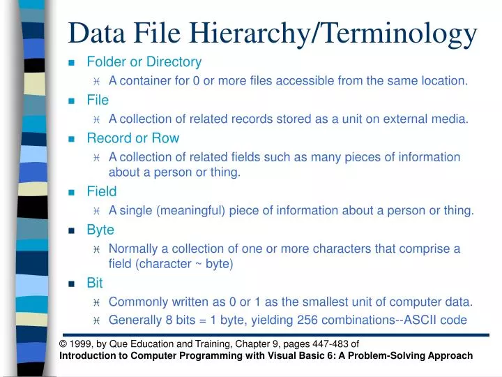 PPT - Data File Hierarchy/Terminology PowerPoint Presentation, free ...