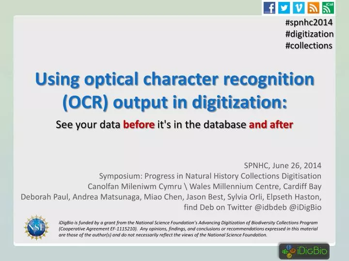PPT - Using optical character recognition (OCR) output in digitization: PowerPoint Presentation ...