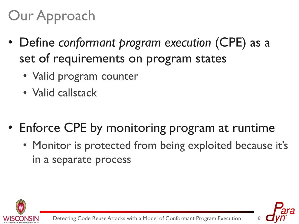 Ppt Detecting Code Reuse Attacks With A Model Of Conformant Program Execution Powerpoint