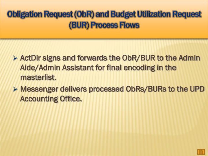 PPT - Obligation request ( obr ) and budget utilization request (BUR ...
