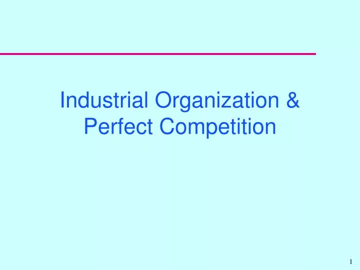 PPT - Industrial Organization & Perfect Competition PowerPoint ...