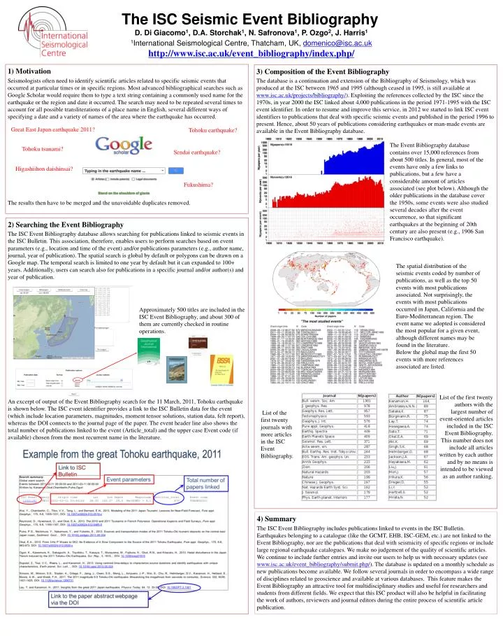 PPT - The ISC Seismic Event Bibliography PowerPoint Presentation, free ...