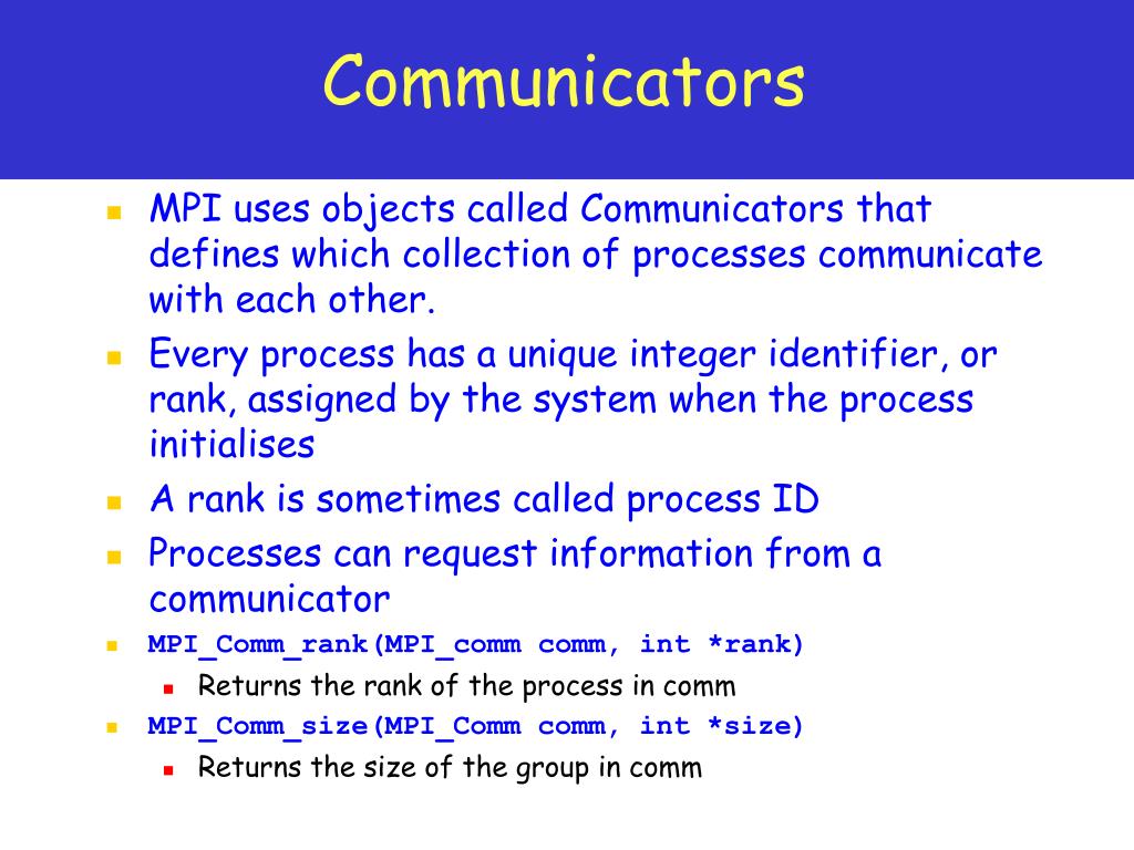 Ppt Programming Clusters Using Message Passing Interface Mpi Powerpoint Presentation Id
