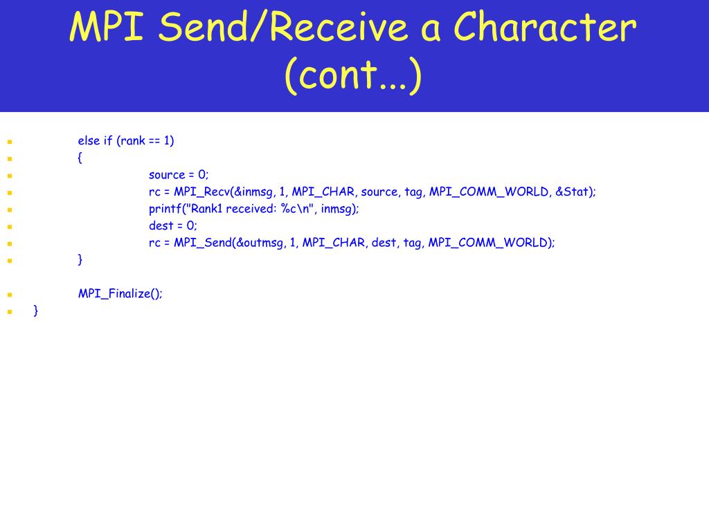 Ppt Programming Clusters Using Message Passing Interface Mpi Powerpoint Presentation Id
