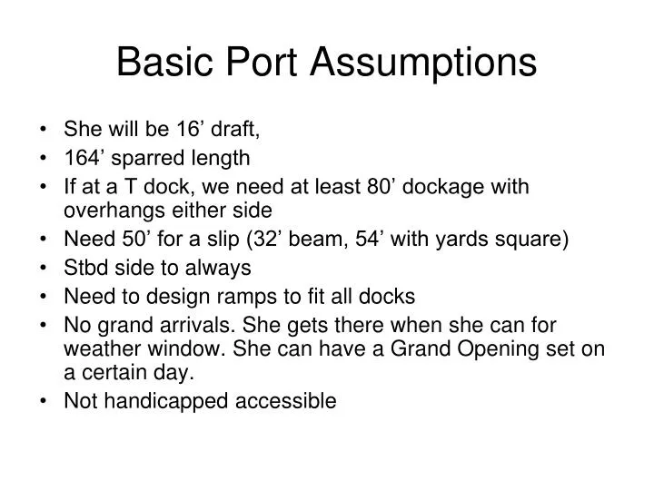 PPT - Basic Port Assumptions PowerPoint Presentation, free download ...