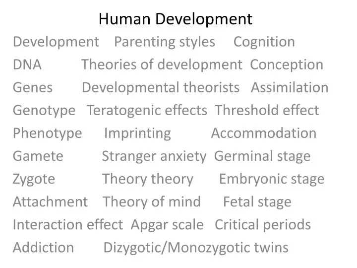 PPT - Human Development PowerPoint Presentation, free download - ID:4677866
