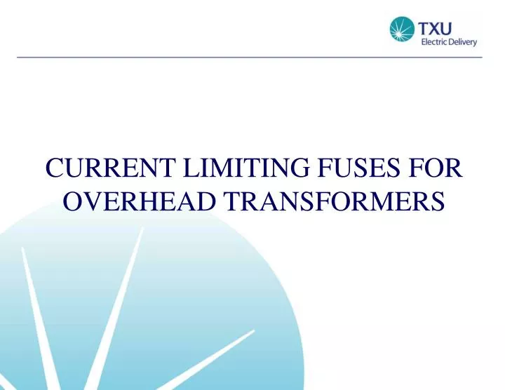 PPT - CURRENT LIMITING FUSES FOR OVERHEAD TRANSFORMERS PowerPoint ...