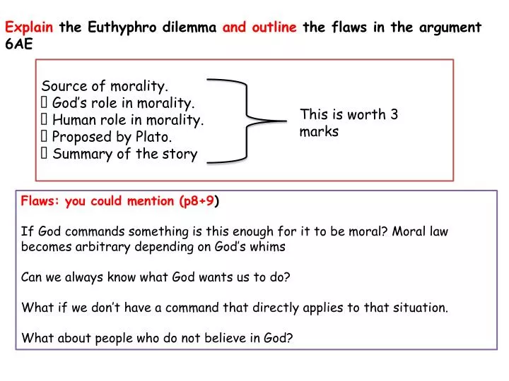 PPT - Explain the Euthyphro dilemma and outline the flaws in the ...
