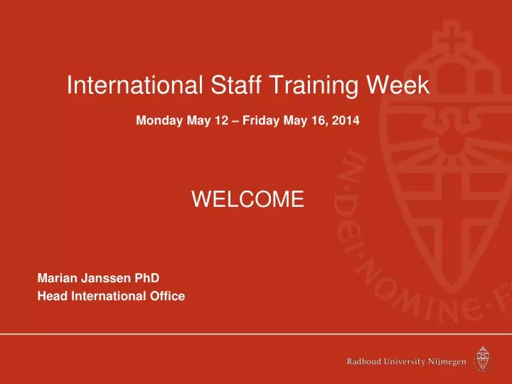PPT - International Staff Training Week PowerPoint Presentation, free ...