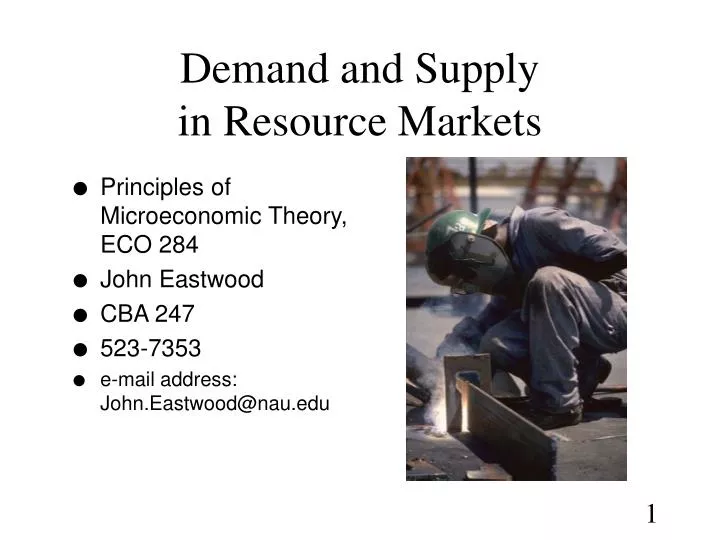 PPT - Demand and Supply in Resource Markets PowerPoint Presentation ...