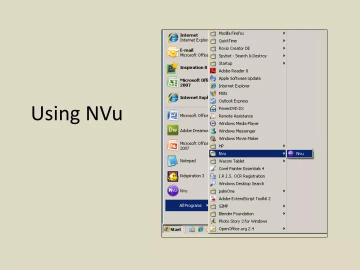 PPT - Using NVu PowerPoint Presentation, free download - ID:4680210