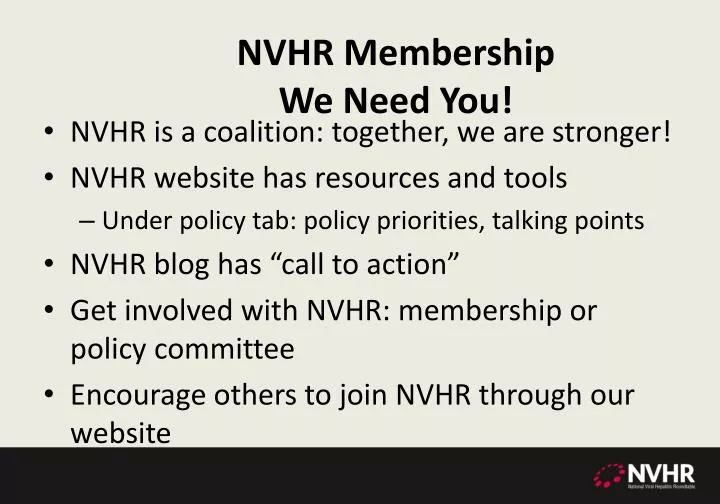 PPT - NVHR Membership We Need You! PowerPoint Presentation, free ...