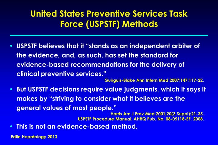 PPT - Comments on United States Preventive Services Task Force Draft ...