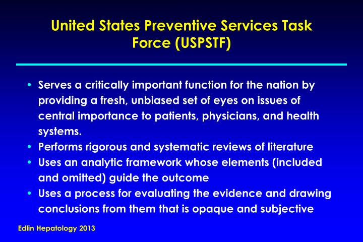 PPT - Comments on United States Preventive Services Task Force Draft ...