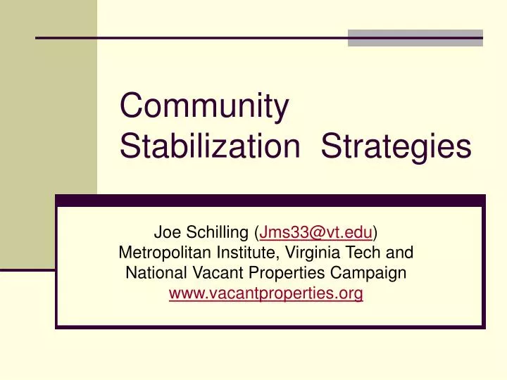 PPT - Community Stabilization Strategies PowerPoint Presentation, free ...