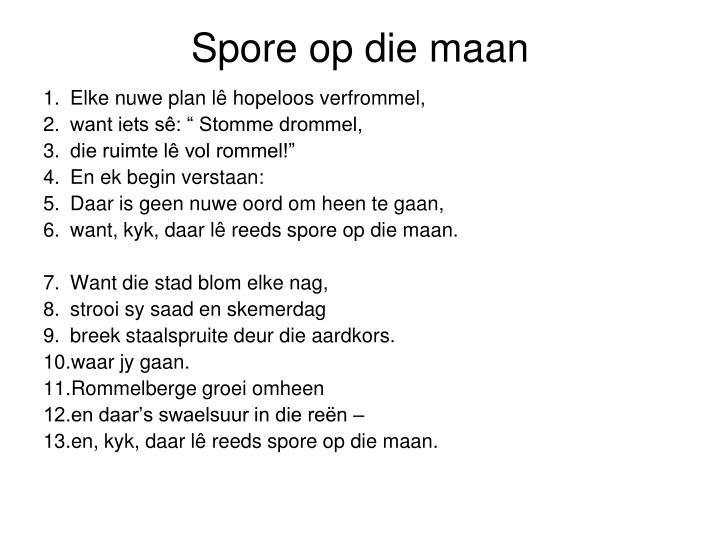 PPT - SPORE OP DIE MAAN PowerPoint Presentation - ID:4681449