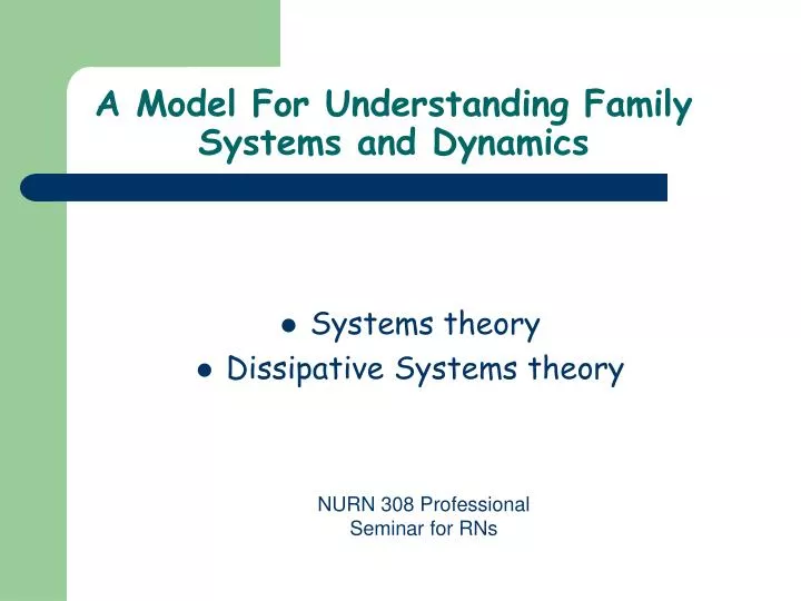 PPT - A Model For Understanding Family Systems and Dynamics PowerPoint ...