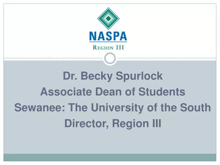 PPT - Dr. Becky Spurlock Associate Dean of Students Sewanee: The ...