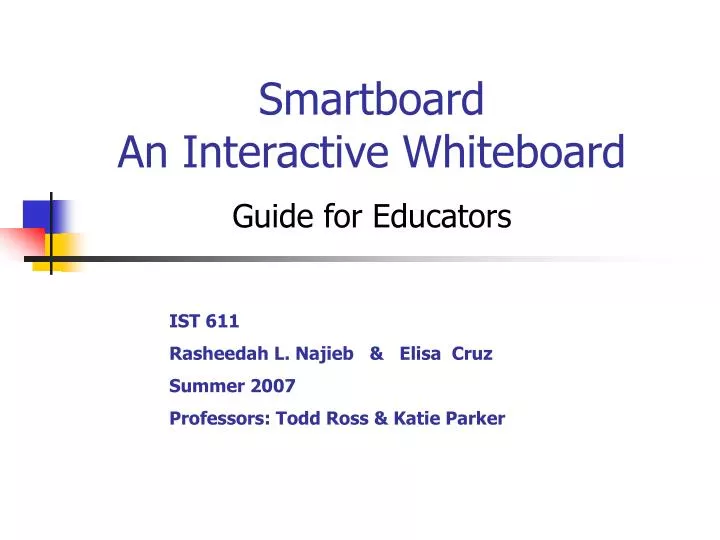 PPT - Smartboard An Interactive Whiteboard PowerPoint Presentation ...