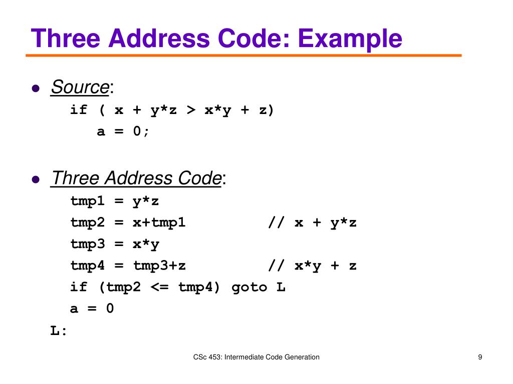 PPT CSc 453 Intermediate Code Generation PowerPoint Presentation 