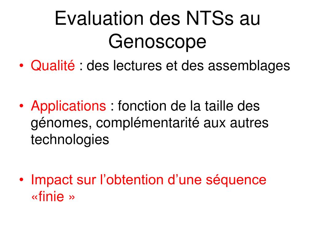 PPT - Le séquençage à grande échelle au Genoscope Stratégies actuelles ...
