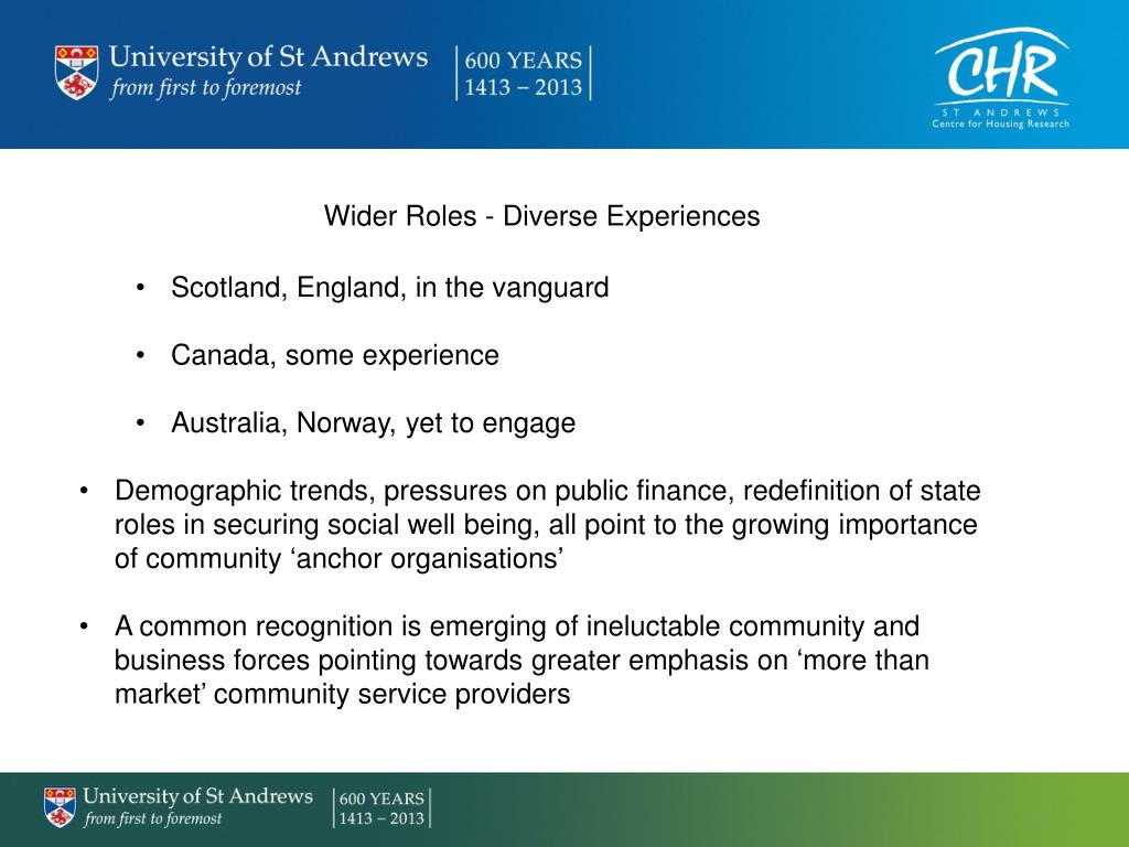 PPT - Expanding the Role of Housing: Community Anchor Organizations and ...