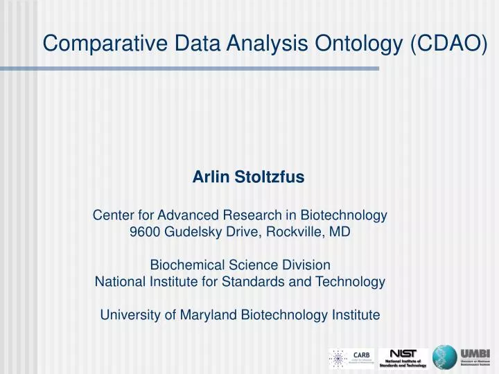 PPT - Comparative Data Analysis Ontology (CDAO) PowerPoint Presentation ...