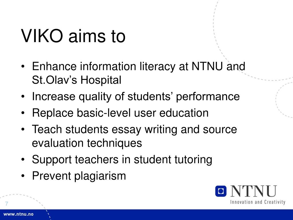 PPT - Information literacy Using VIKO at NTNU and St. Olav’s Hospital ...