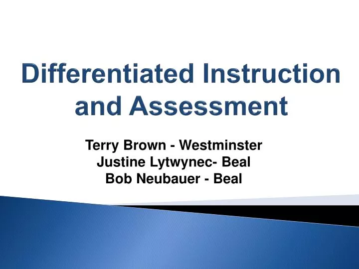 PPT - Differentiated Instruction and Assessment PowerPoint Presentation ...
