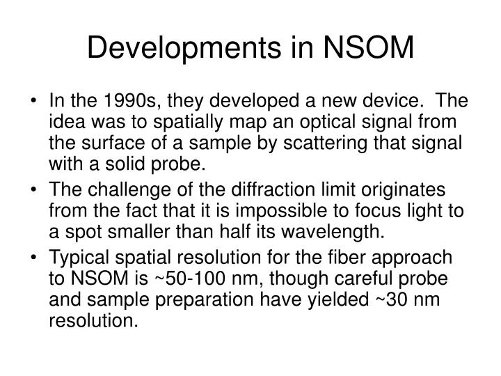 PPT - Near-field Scanning Optical Microscopy (NSOM) PowerPoint ...