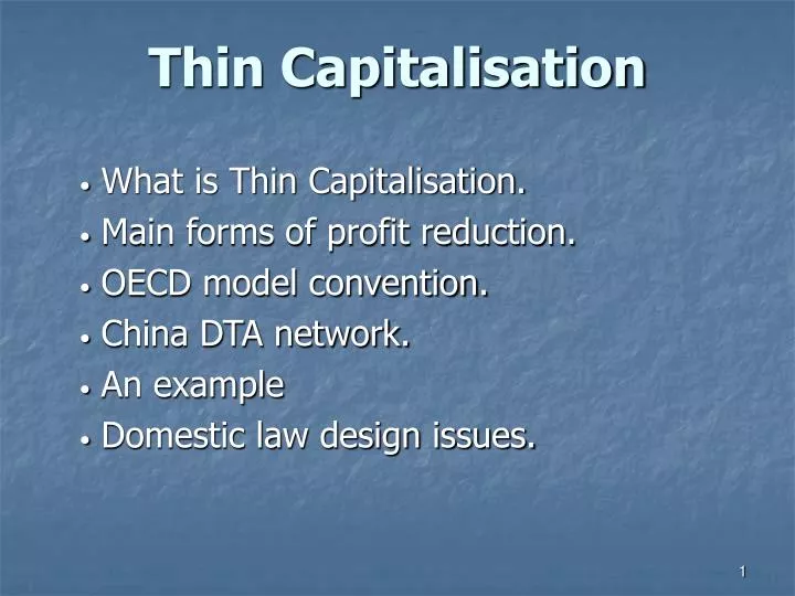 PPT - Thin Capitalisation PowerPoint Presentation, free download - ID ...