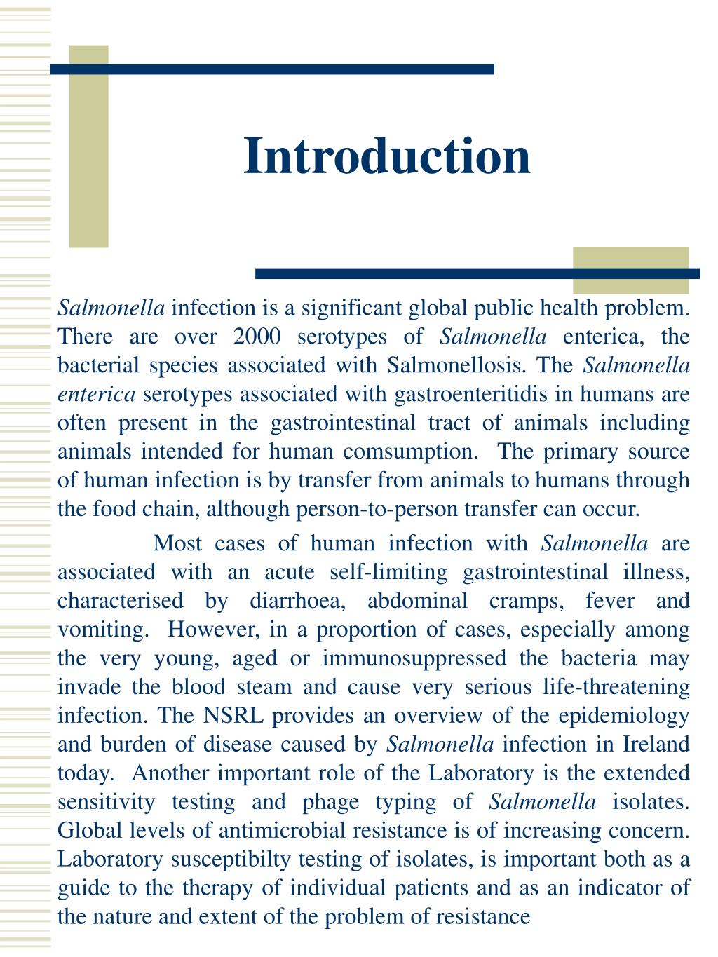 PPT - Salmonella Reference Laboratory Epidemiology of Salmonella ...