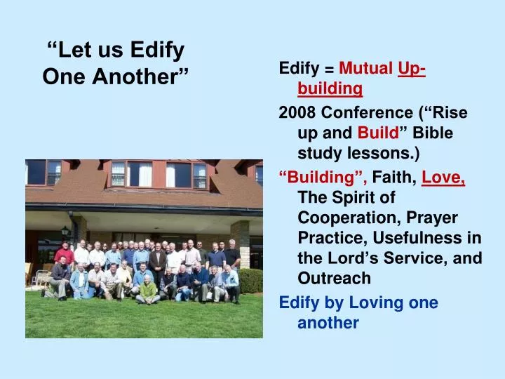 PPT - “Let us Edify One Another” PowerPoint Presentation, free download ...