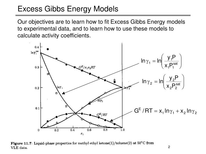 PPT - 7. Excess Gibbs Energy Models PowerPoint Presentation - ID:4685383