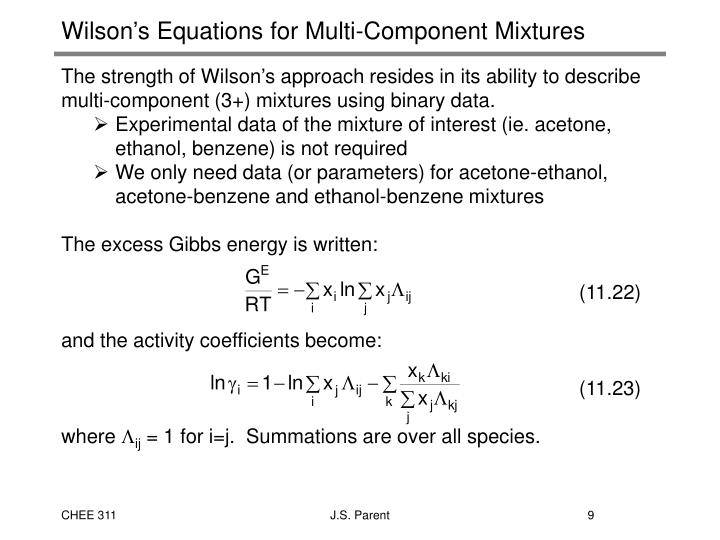 PPT - 7. Excess Gibbs Energy Models PowerPoint Presentation - ID:4685383