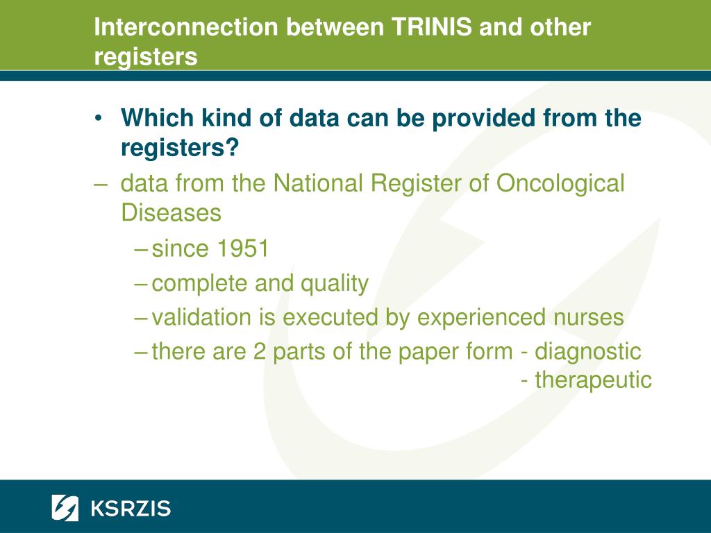 PPT - National Health Registers and TRINIS in KSRZIS PowerPoint ...