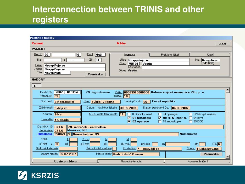 PPT - National Health Registers and TRINIS in KSRZIS PowerPoint ...