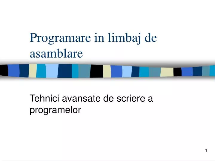 PPT - Programare in limbaj de asamblare PowerPoint Presentation, free ...