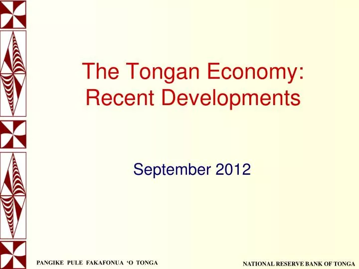 PPT - The Tongan Economy: Recent Developments PowerPoint Presentation ...