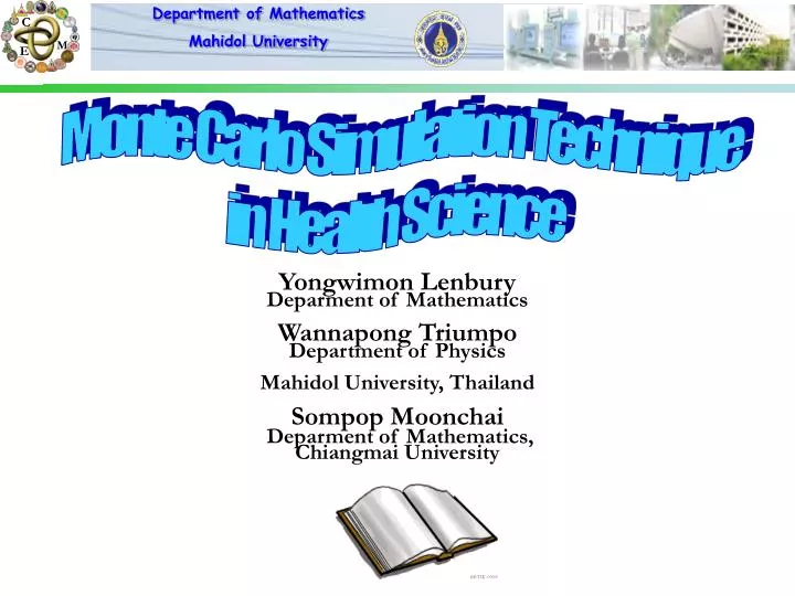 PPT - Department of Mathematics, Mahidol University PowerPoint ...