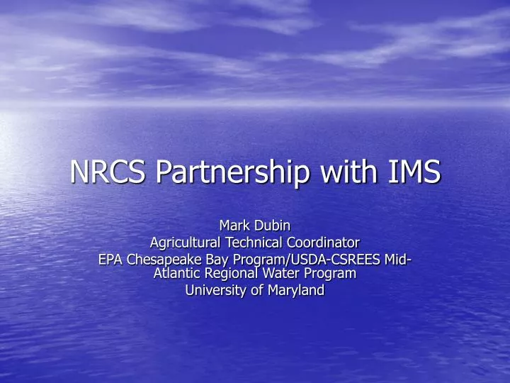 PPT - NRCS Partnership with IMS PowerPoint Presentation, free download ...