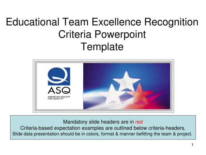 PPT - Educational Team Excellence Recognition Criteria Powerpoint ...