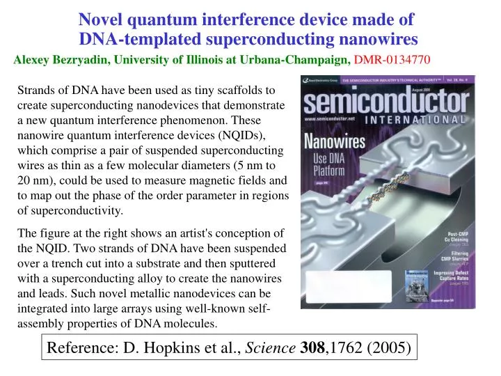 PPT - Novel quantum interference device made of DNA-templated ...