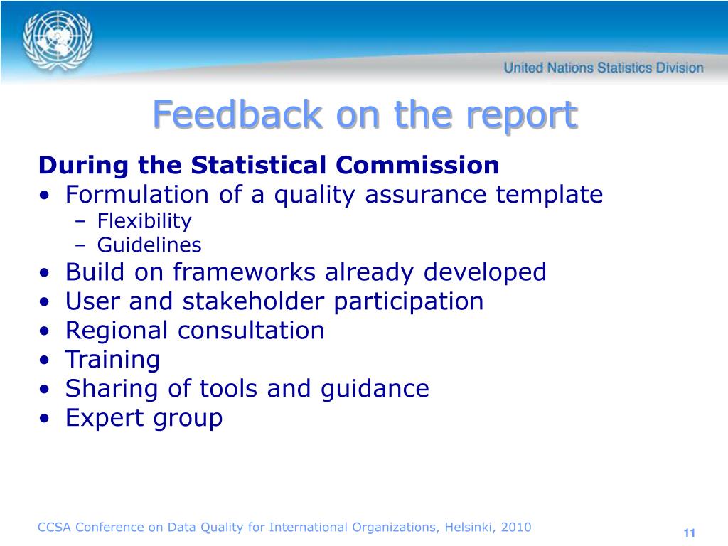 Ppt Towards A National Quality Assurance Framework The Un