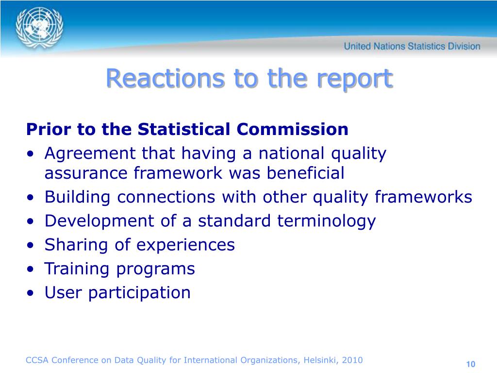 Ppt Towards A National Quality Assurance Framework The Un